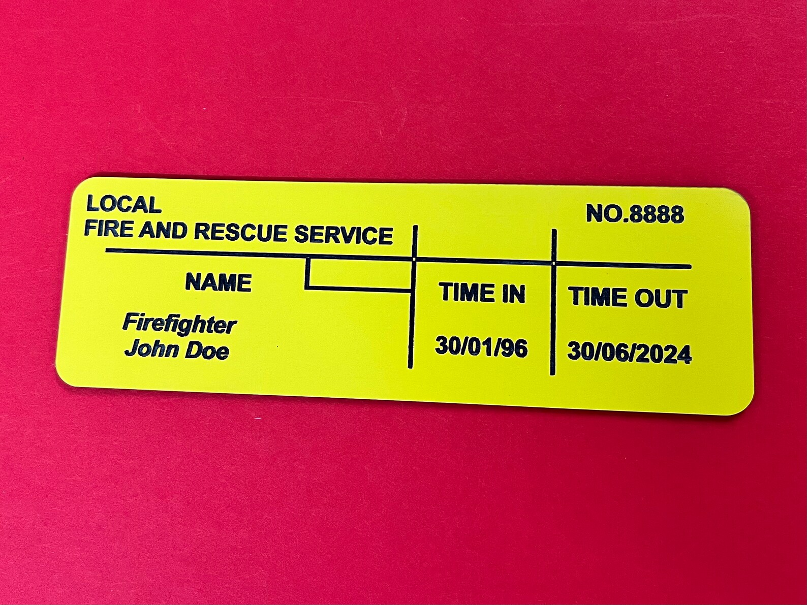 Firefighter Personalised BA Tally - Etsy UK