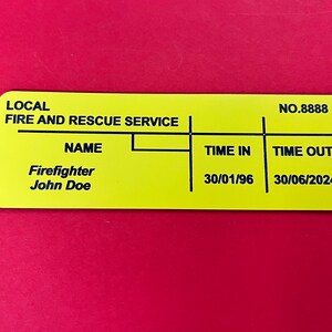 Firefighter Personalised BA Tally - Etsy UK