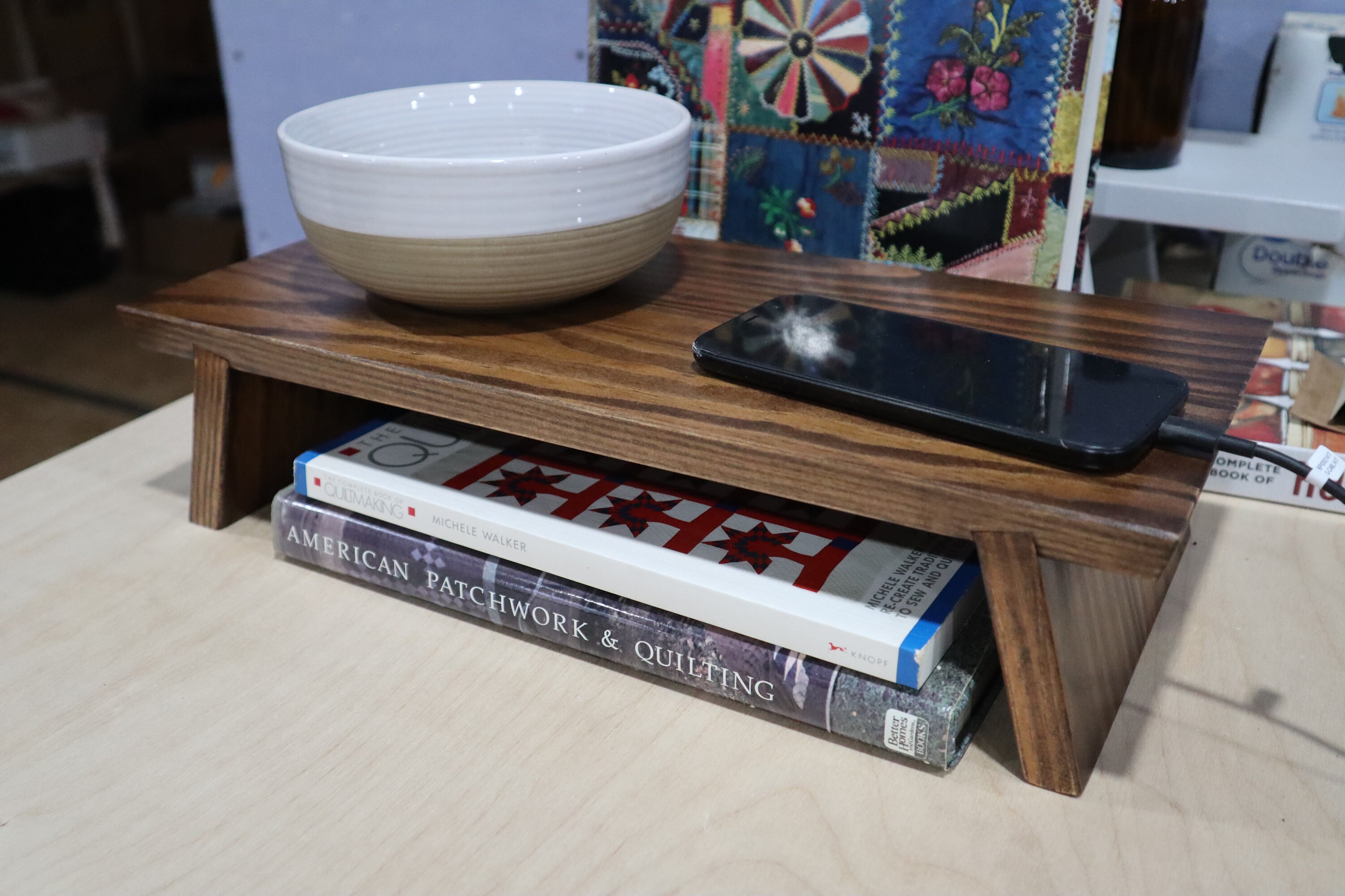 Kitchen Counter Riser, American Walnut Finish Plant Riser, Plant Stand ...