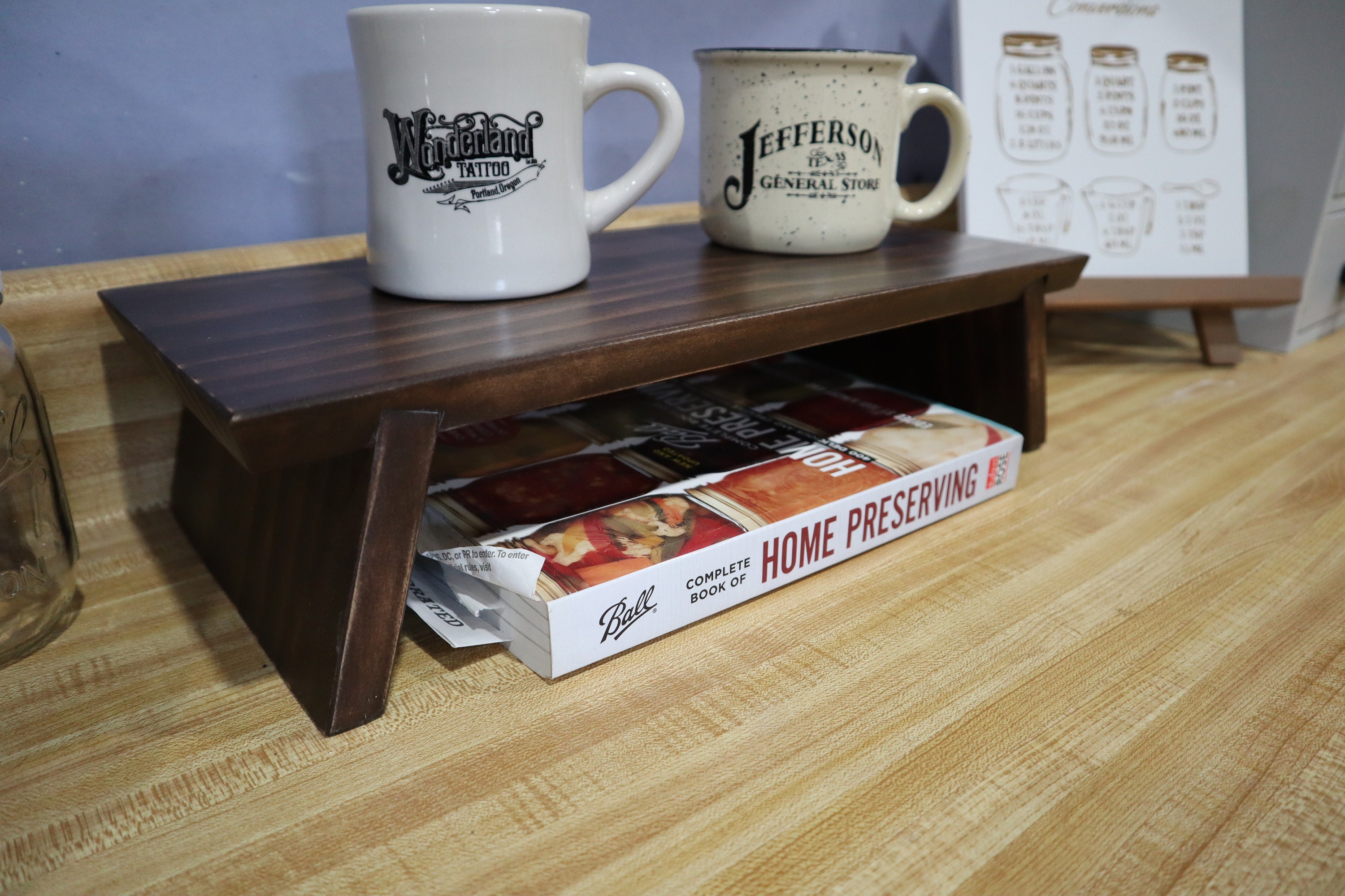 Kitchen Counter Riser, American Walnut Finish Plant Riser, Plant Stand ...