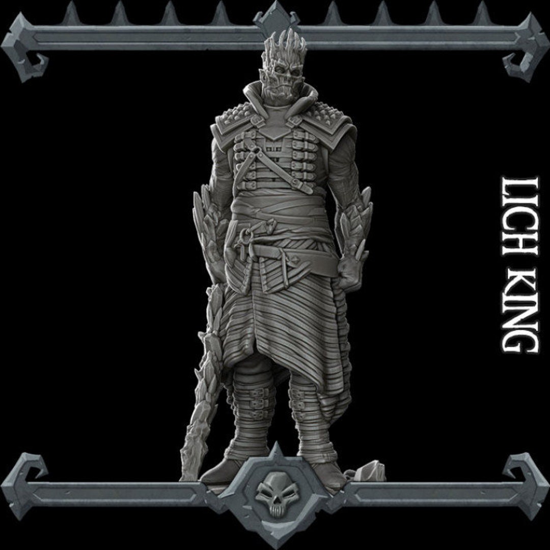 Lich King Fantasy Miniatures 28mm 32mm War Gaming Dnd Rpg Tabletop ...