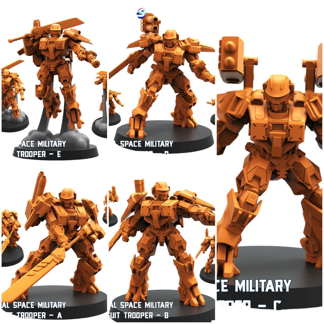 TYL Human Offence Force Mech Troopers Unpainted Miniature for War ...