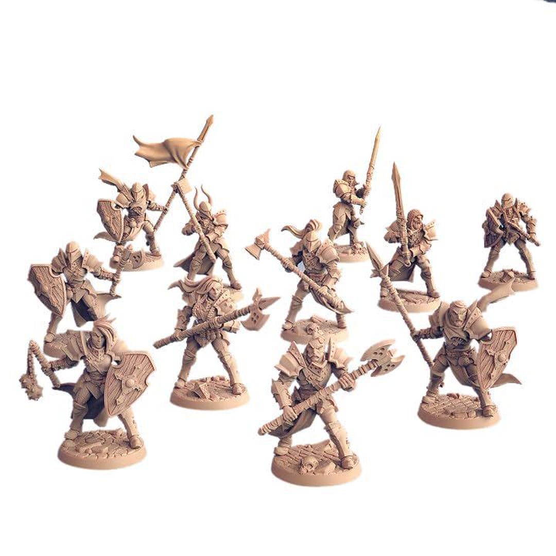 TYL Human Fighters Guild Unpainted Miniature for War Gaming || (32mm ...