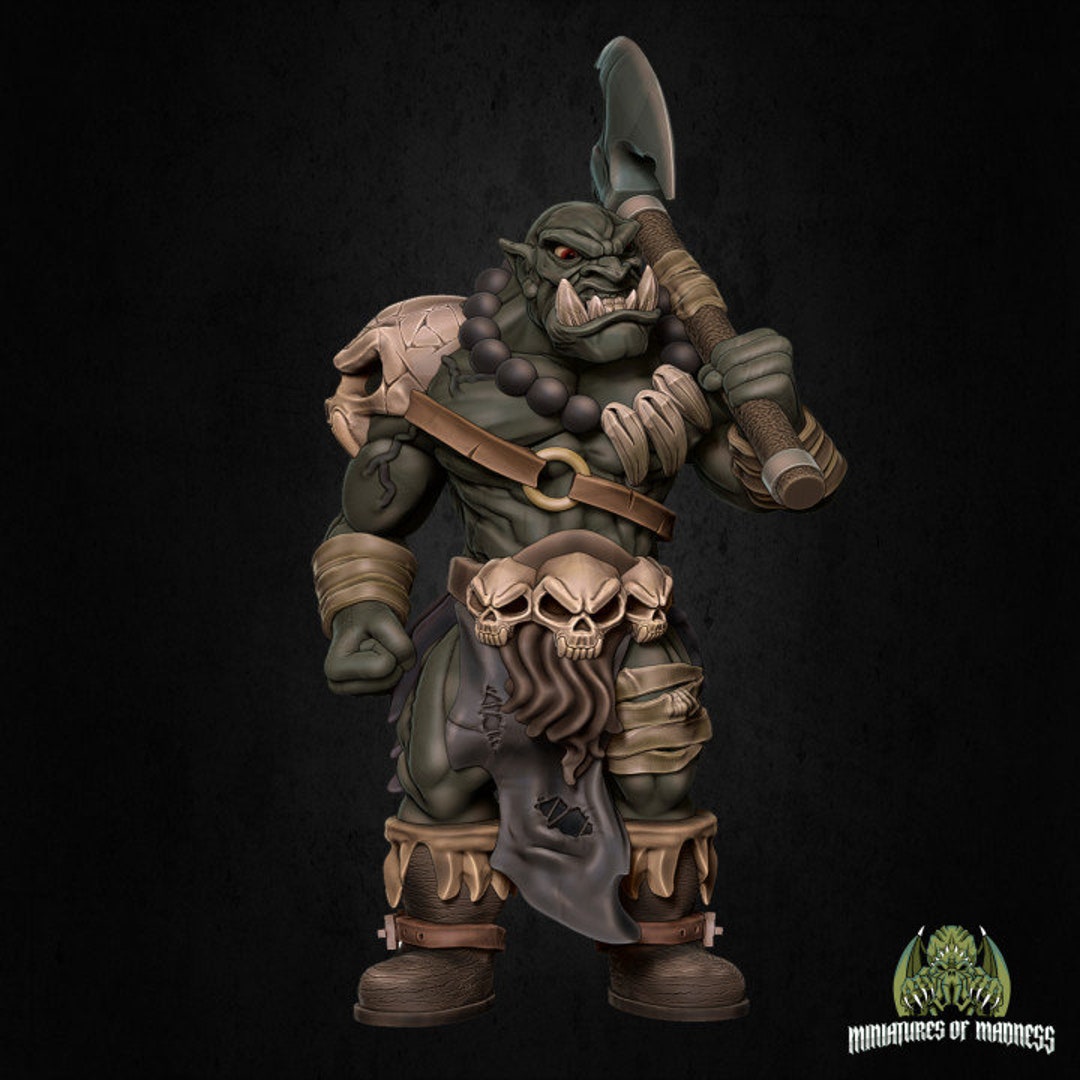 Orc Mini Orc Warrior Fantasy Miniatures 28mm 32mm War Gaming Dnd Rpg ...