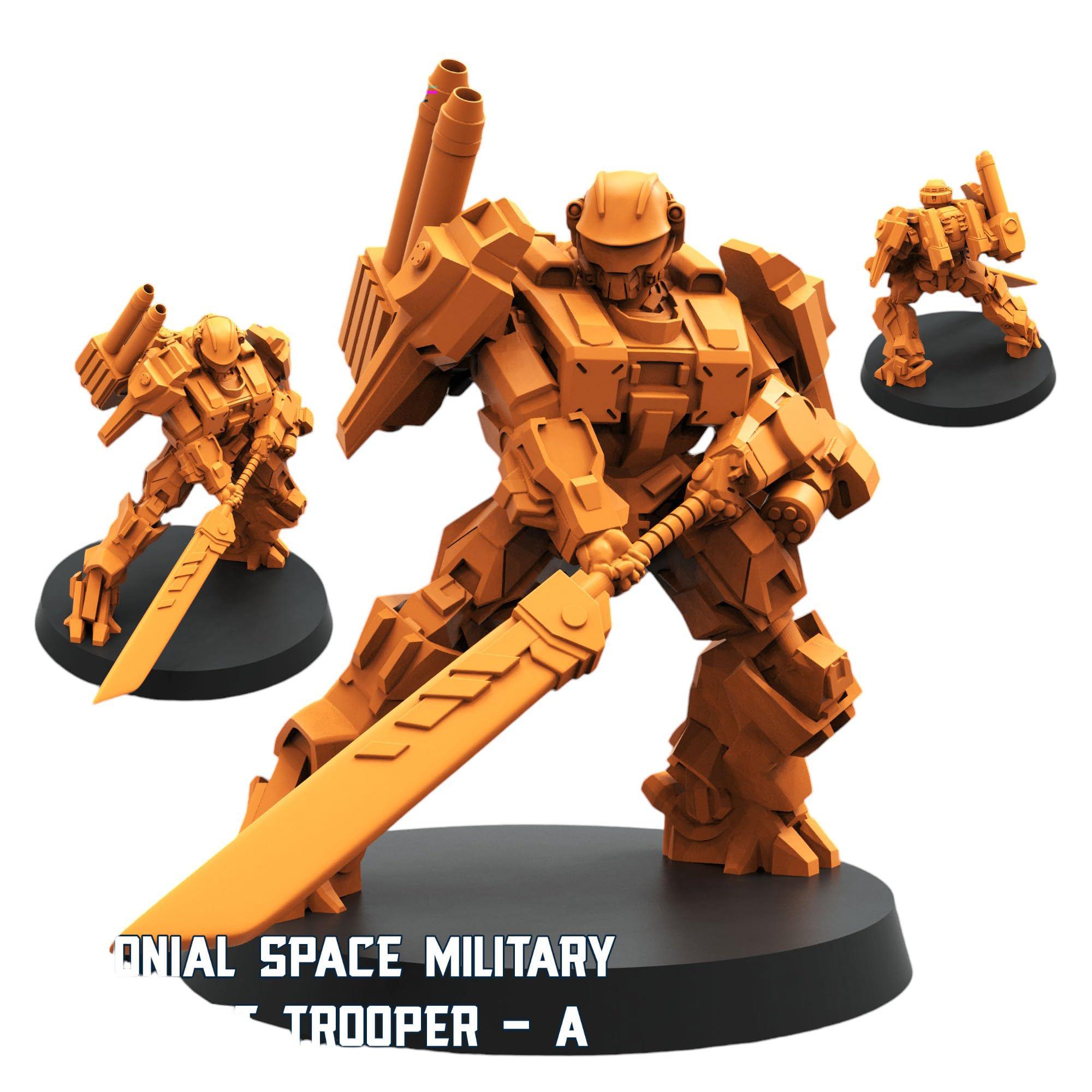 TYL Human Offence Force Mech Troopers Unpainted Miniature for War ...