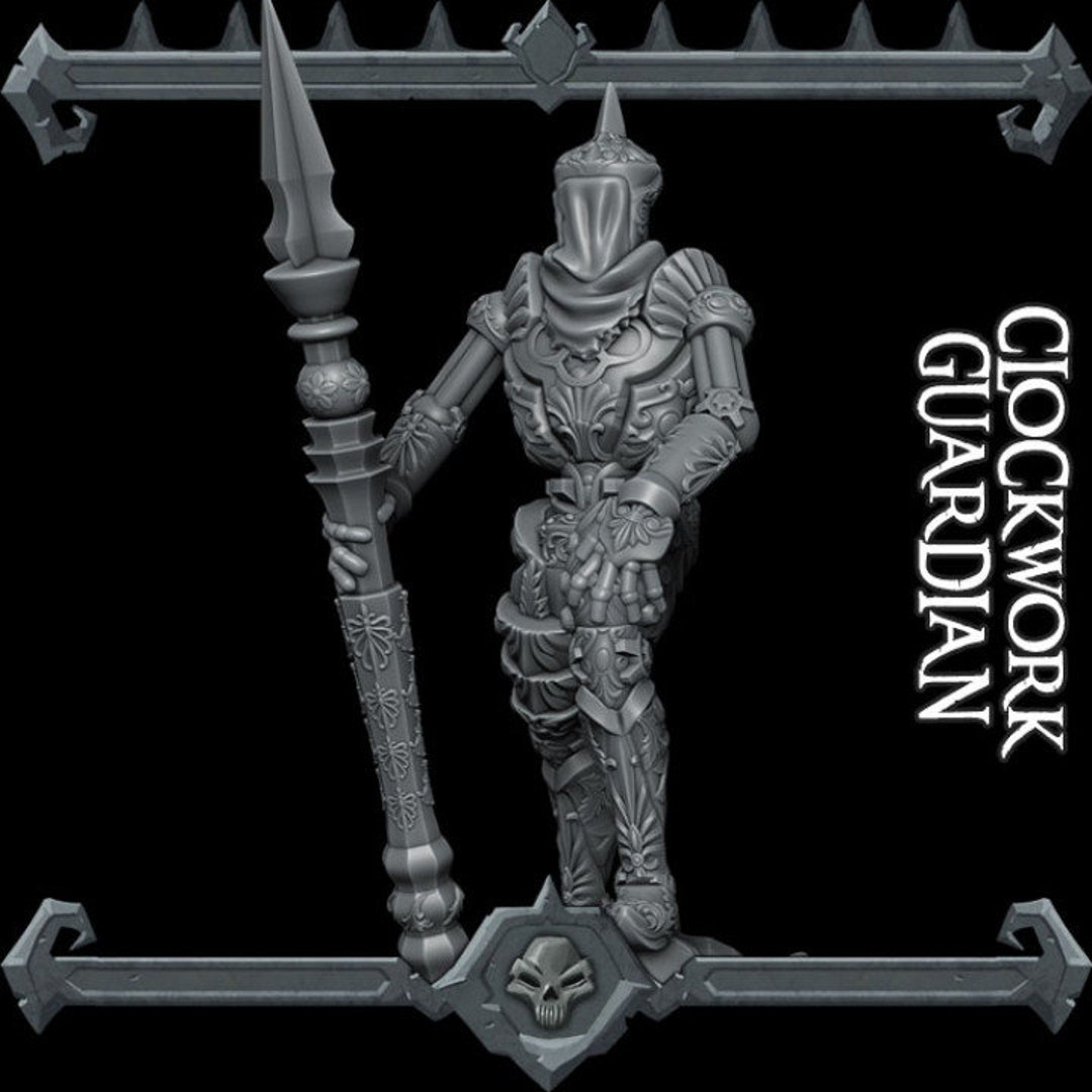 Clockwork Guardian Fantasy Miniatures 28mm 32mm War Gaming Dnd Rpg ...