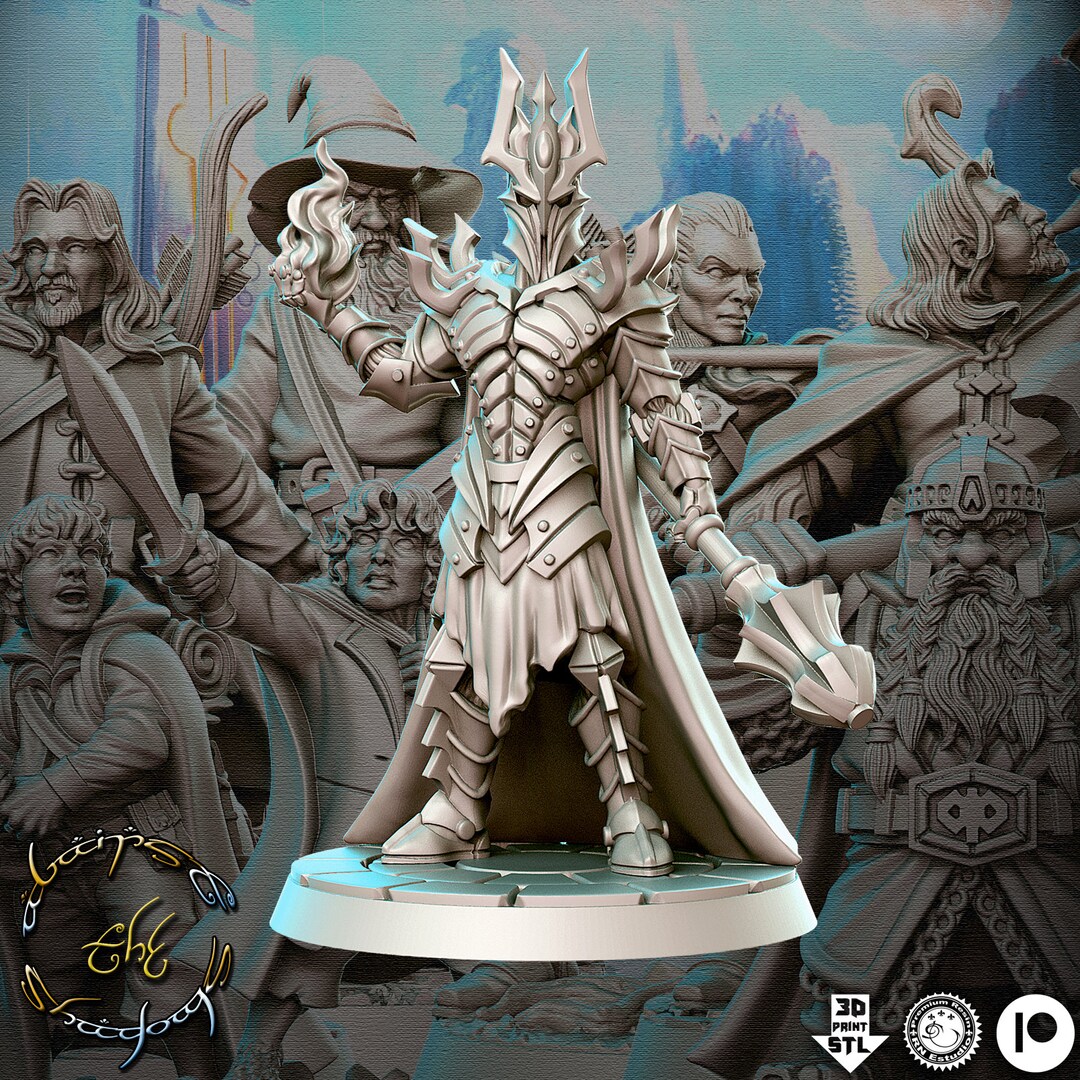 Dnd Warlock Lord of the Shadows Fantasy Miniatures 28mm 32mm War Gaming ...