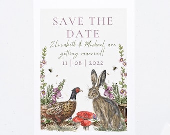 SAMPLE ONLY Pheasant Wedding Stationery Invitation Save the | Etsy