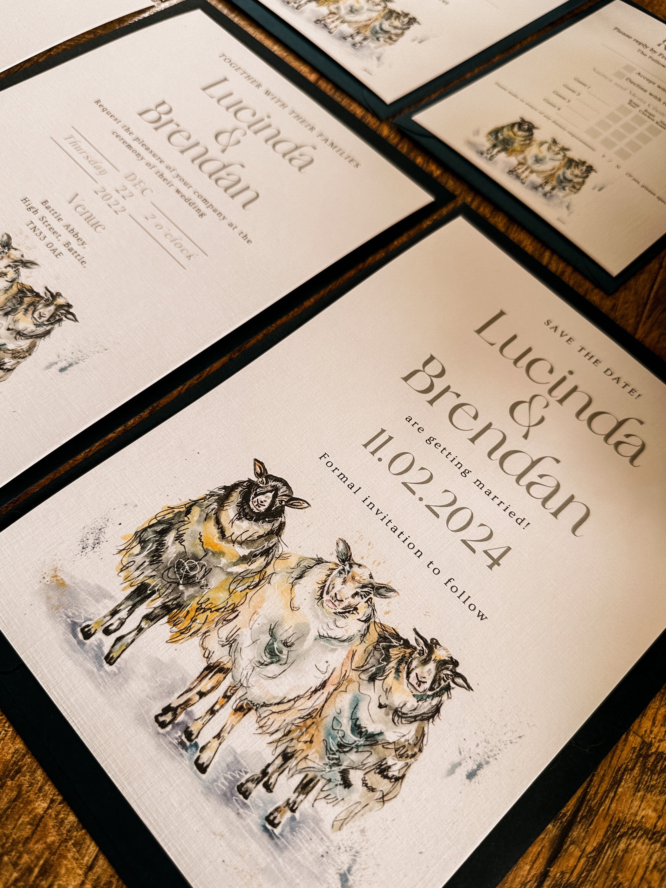 SAMPLE ONLY* Winter Sheep Stationery, Invitation, Save the Date, RSVP ...