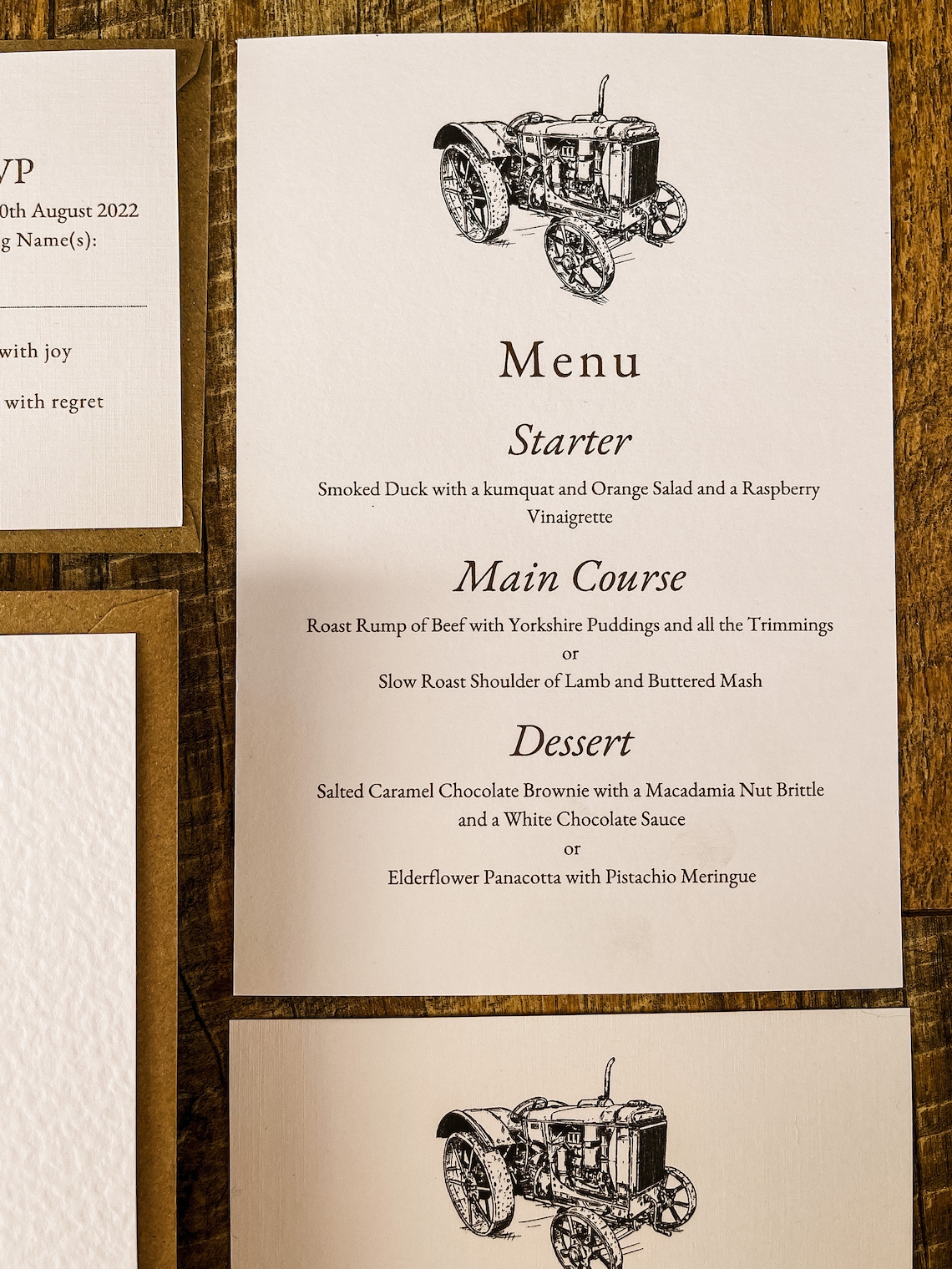 SAMPLE ONLY* Vintage Tractor Wedding Stationery, Invitation, Save the ...