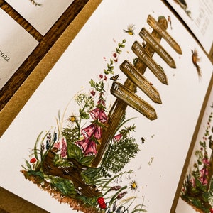 SAMPLE ONLY* Woodland Signpost Wedding Stationery, Invitation, Save the ...