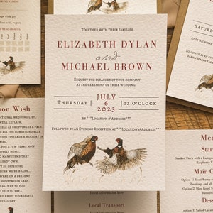 SAMPLE ONLY* Pheasant Wedding Stationery, Invitation, Save the Date ...