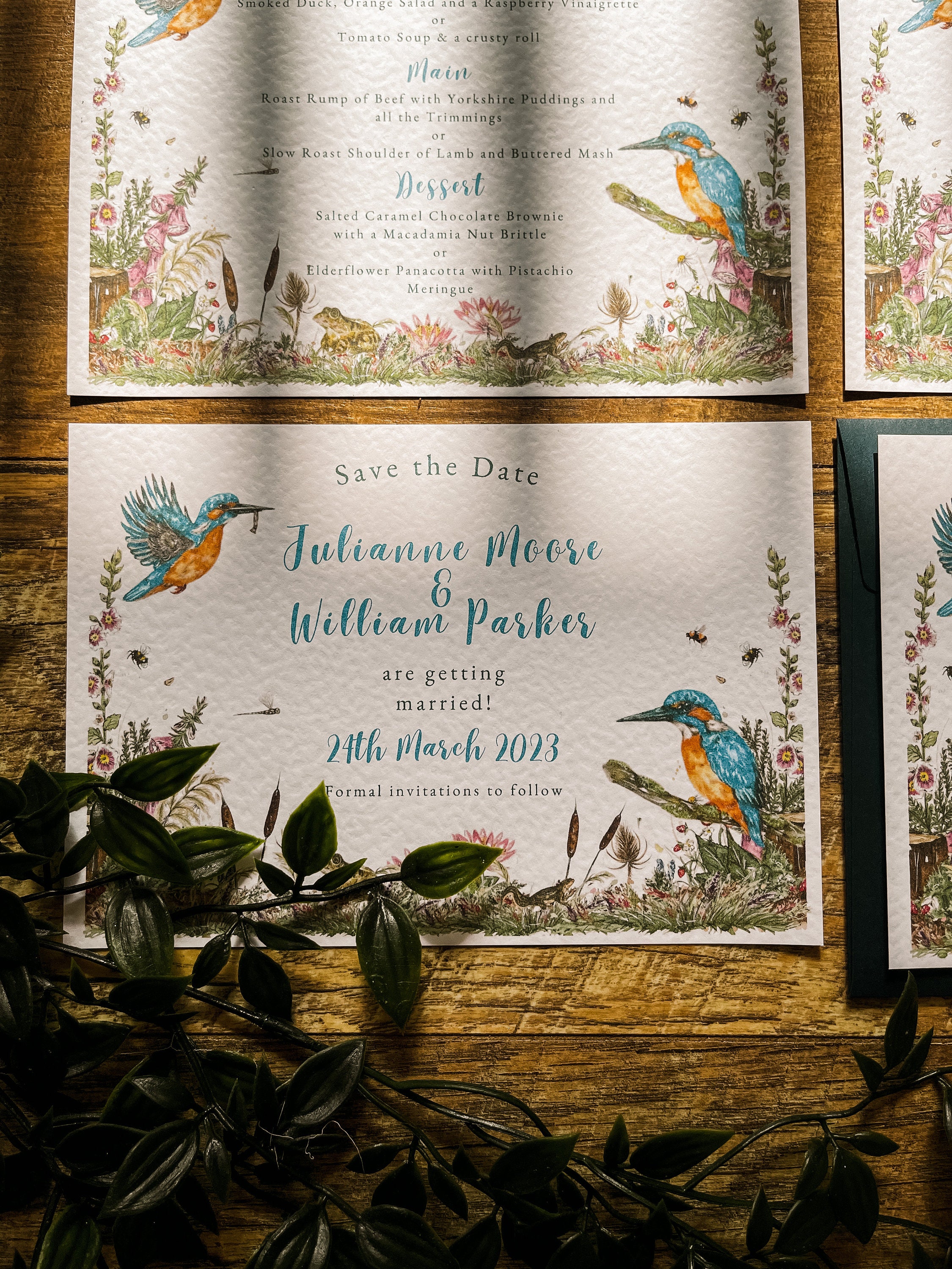 SAMPLE ONLY* Kingfisher Riverside Wedding Stationery, Invitation, Save ...