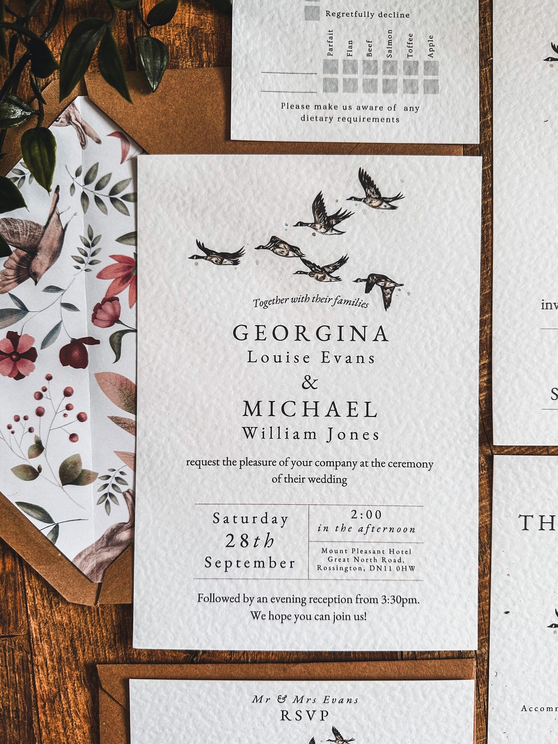 SAMPLE ONLY* Canada Geese Wedding Stationery, Invitation, Save the Date ...