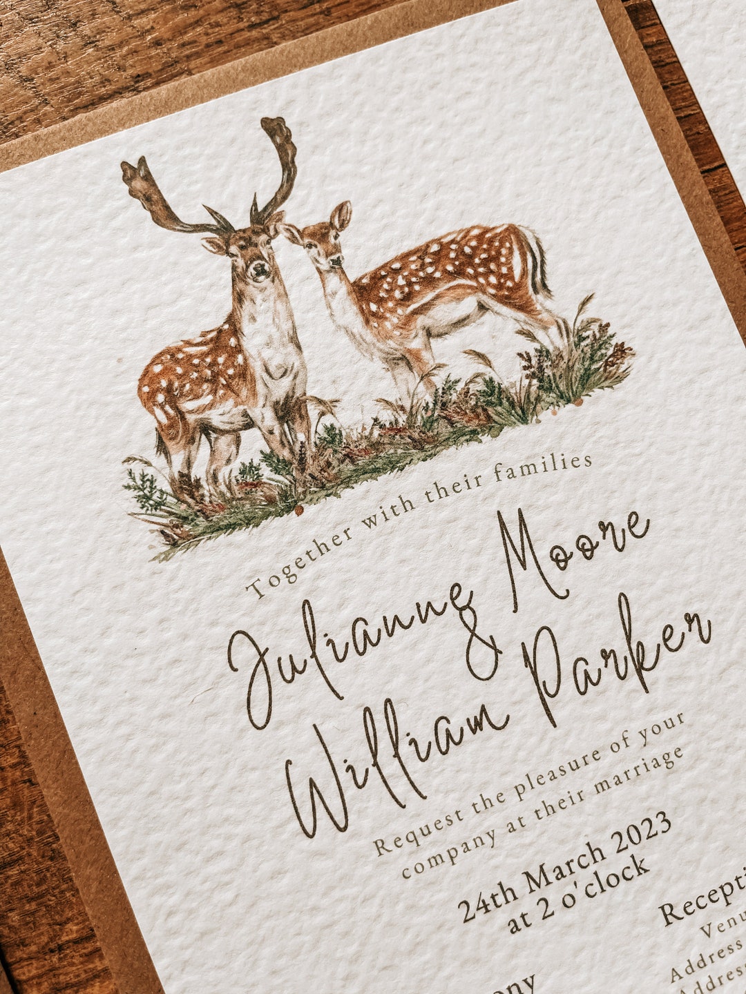 SAMPLE ONLY* Stag & Doe Deer Wedding Stationery, Invitation, Save the ...