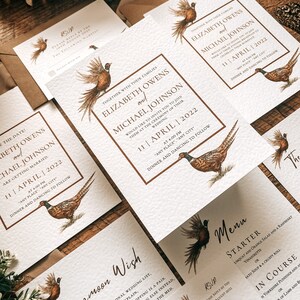 SAMPLE ONLY Pheasant Wedding Stationery, Invitation, Save the Date ...