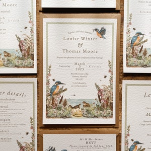 SAMPLE ONLY Whimsical Wetland Wedding Stationery, Invitation, Save the ...