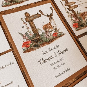 SAMPLE ONLY* Stag & Doe Signpost Deer Wedding Stationery, Invitation ...