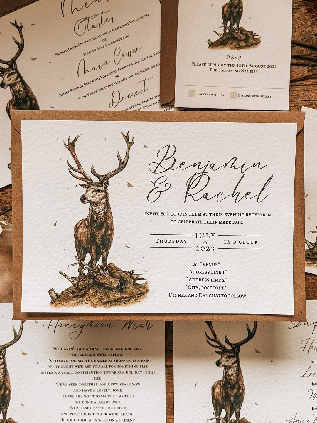 SAMPLE ONLY* Stag Invitation, Save the Date, RSVP, Rustic, Country ...