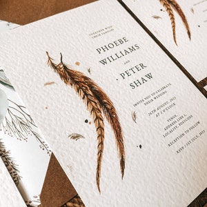 SAMPLE ONLY* Pheasant Feather Wedding Stationery, Invitation, Save the ...