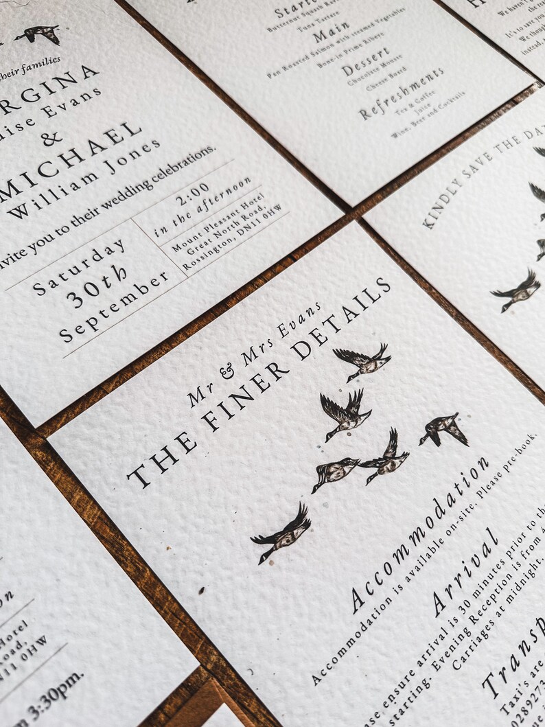 SAMPLE ONLY* Canada Geese Wedding Stationery, Invitation, Save the Date ...