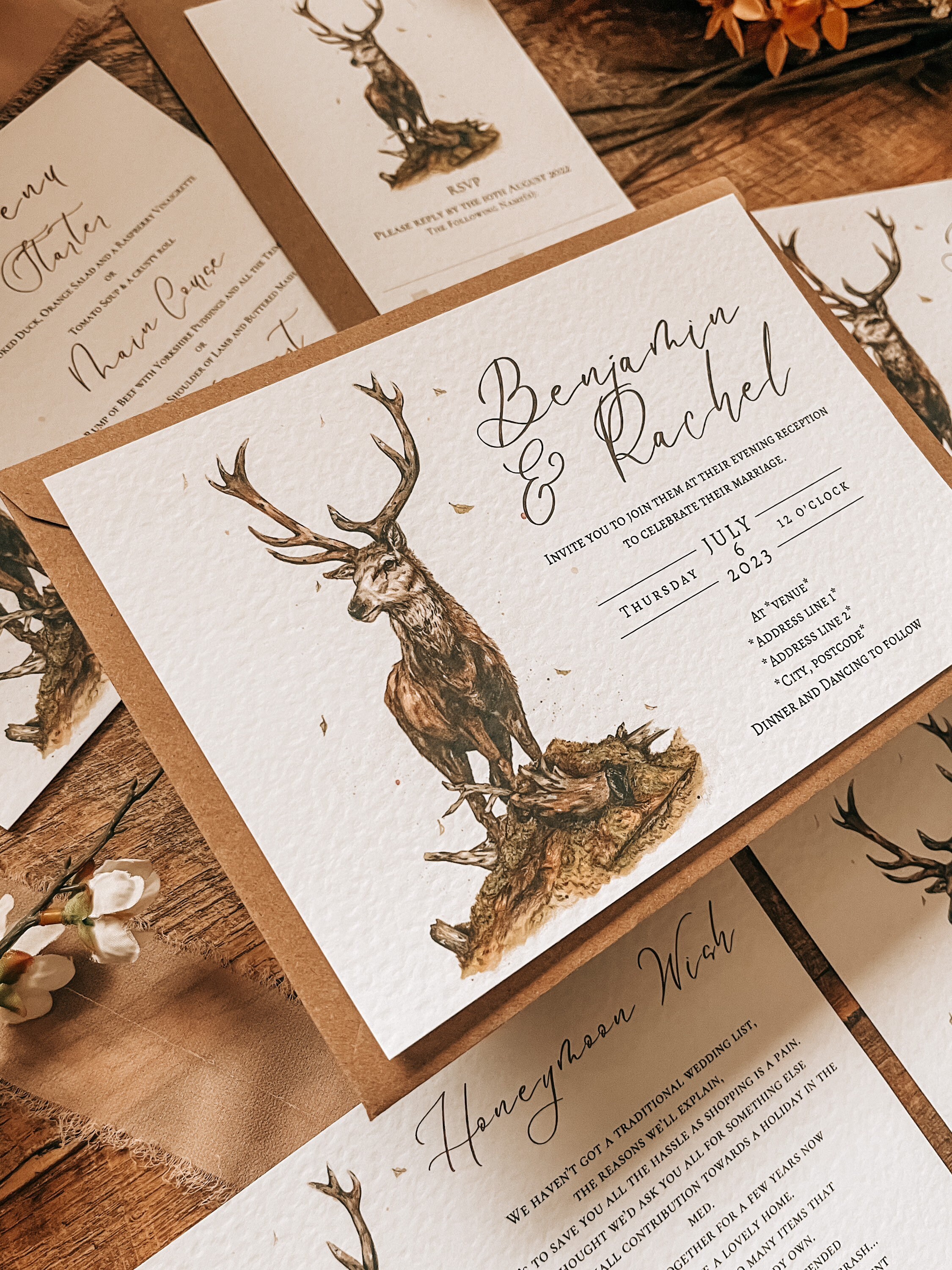 SAMPLE ONLY* Stag Invitation, Save the Date, RSVP, Rustic, Country ...