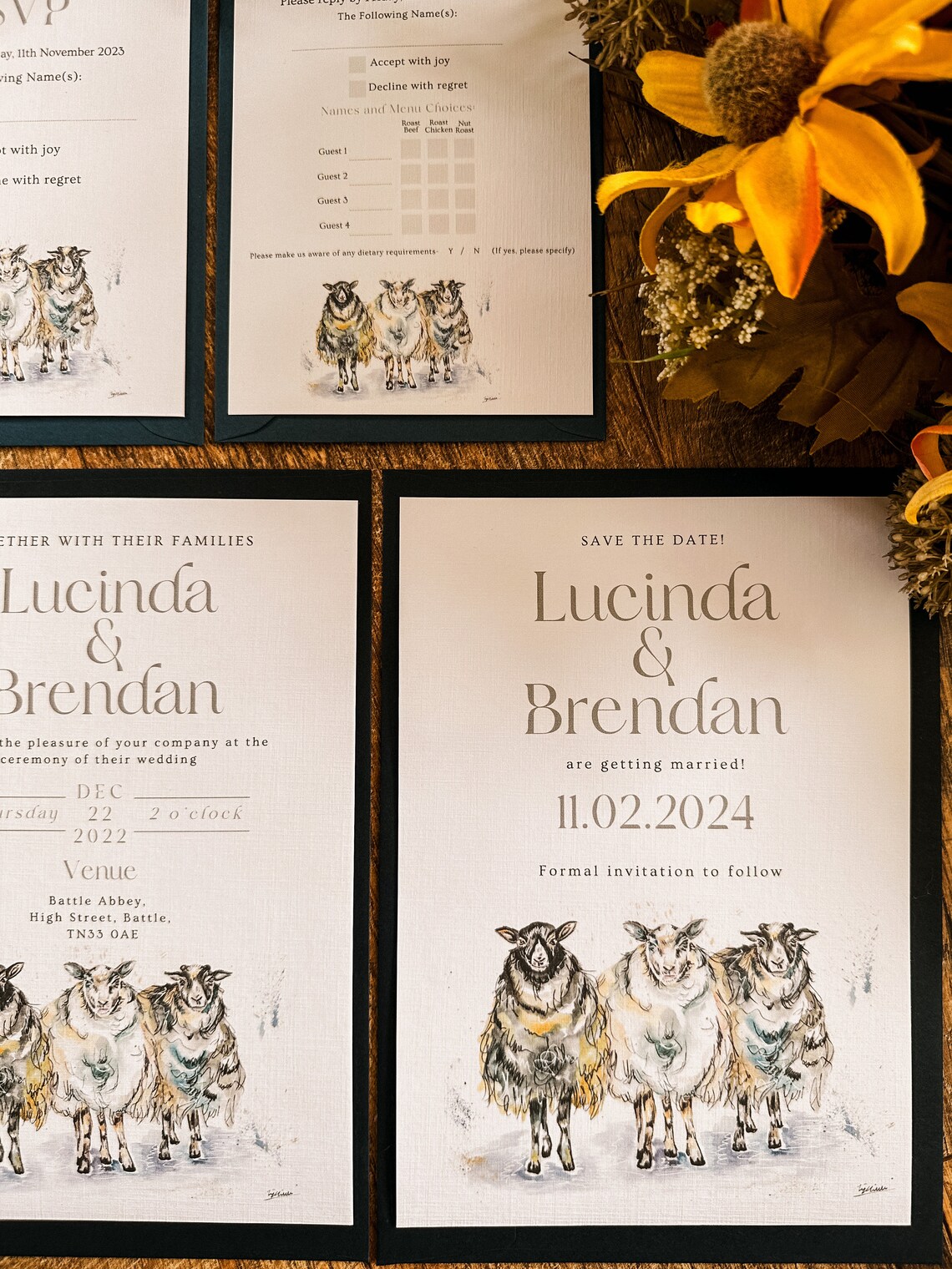 SAMPLE ONLY* Winter Sheep Stationery, Invitation, Save the Date, RSVP ...