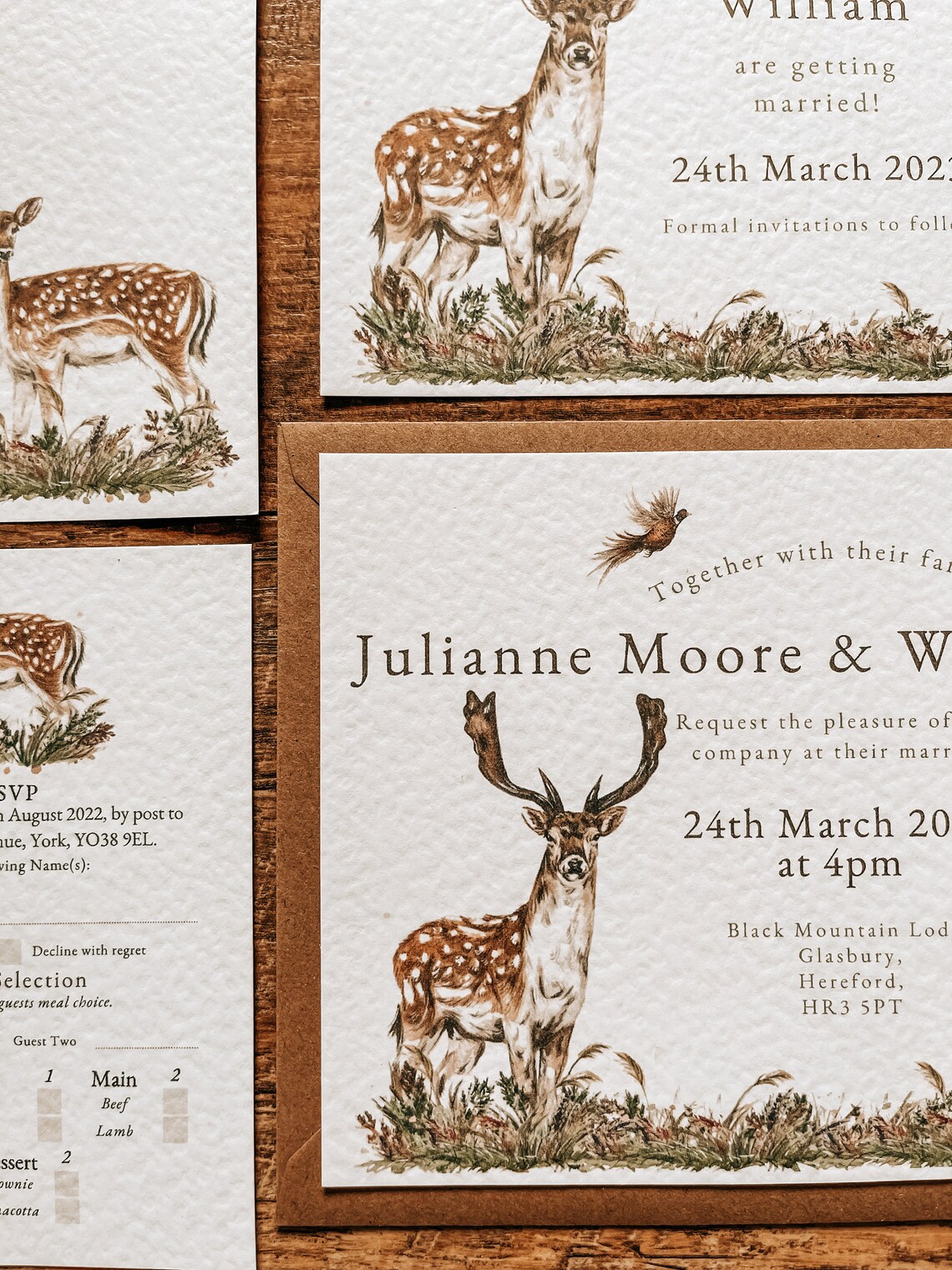 SAMPLE ONLY* Stag & Doe Deer Wedding Stationery, Invitation, Save the ...