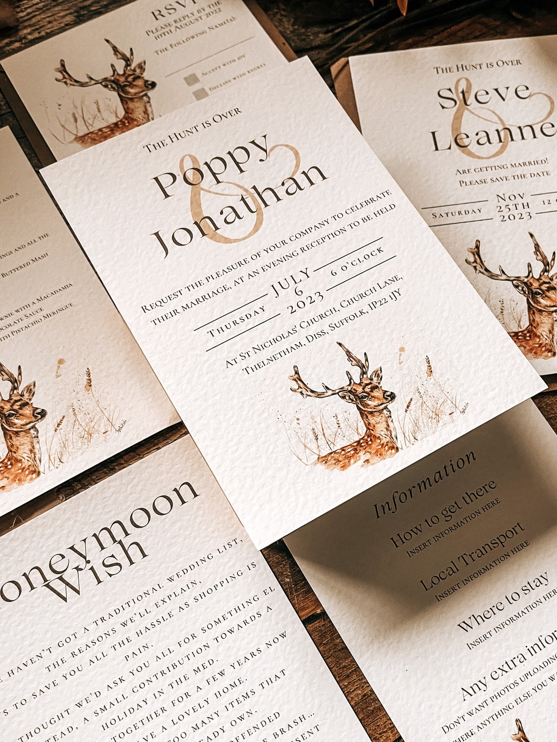 SAMPLE ONLY* Stag, Deer Wedding Stationery, Invitation, Save the Date ...
