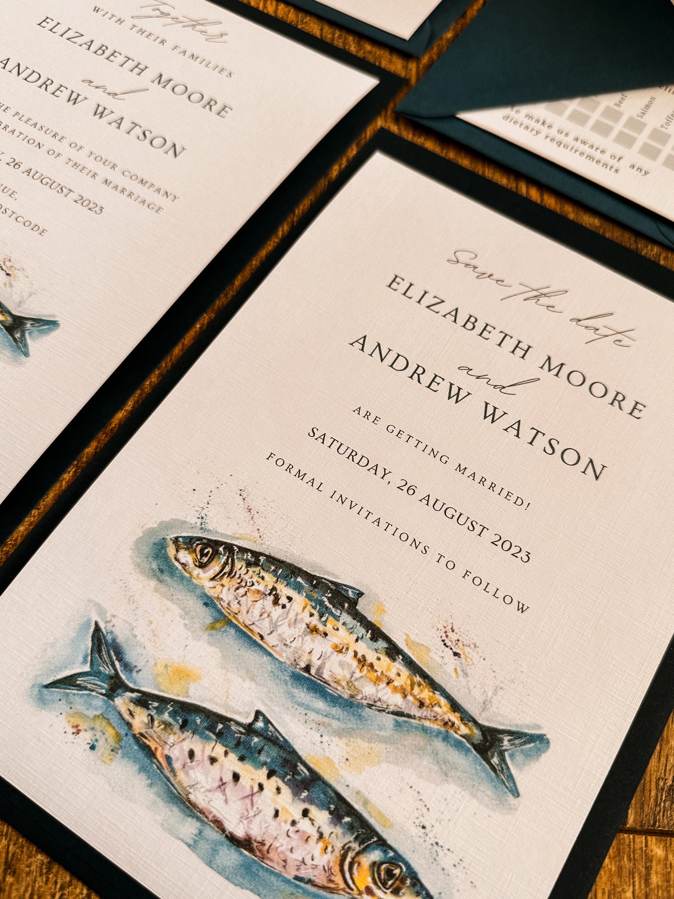 SAMPLE ONLY* Fish Wedding Stationery, Invitation, Save the Date, RSVP ...