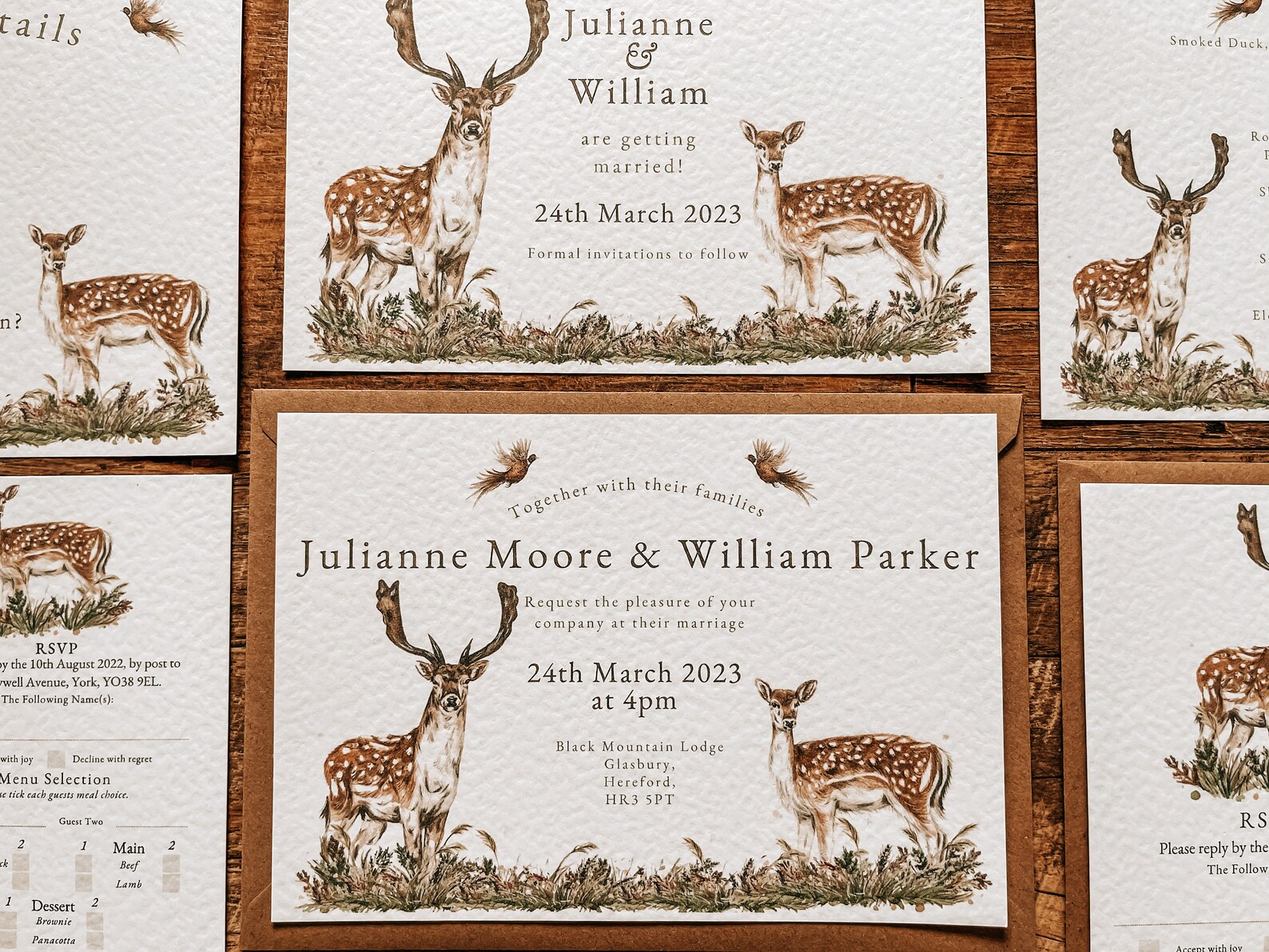SAMPLE ONLY* Stag & Doe Deer Wedding Stationery, Invitation, Save the ...