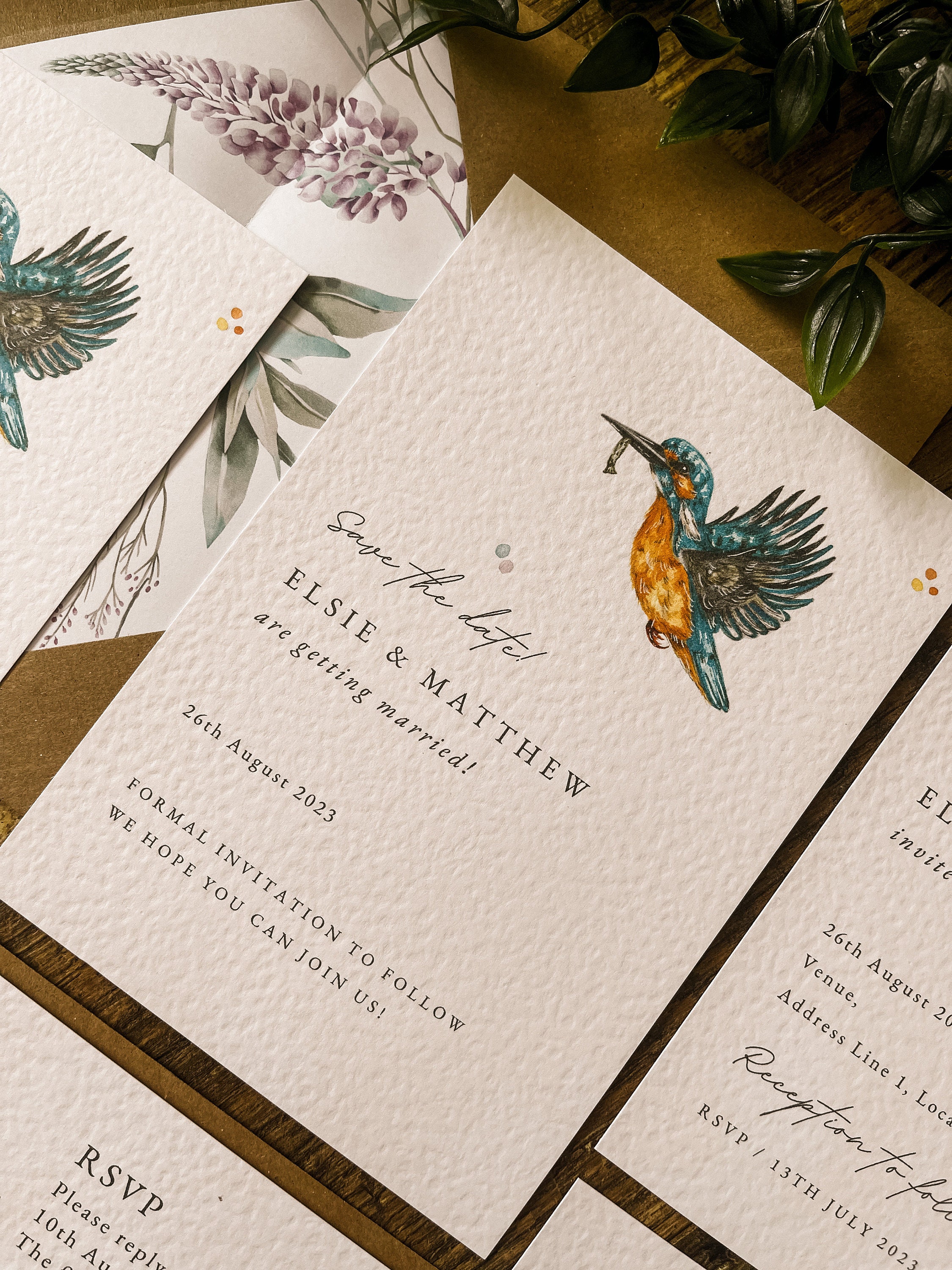 SAMPLE ONLY* Kingfisher Riverside Wedding Stationery, Invitation, Save ...