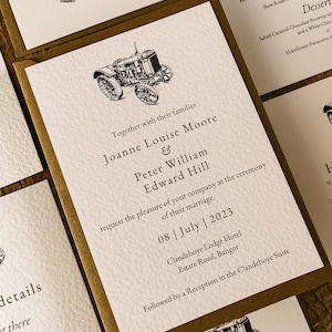 SAMPLE ONLY* Vintage Tractor Wedding Stationery, Invitation, Save the ...