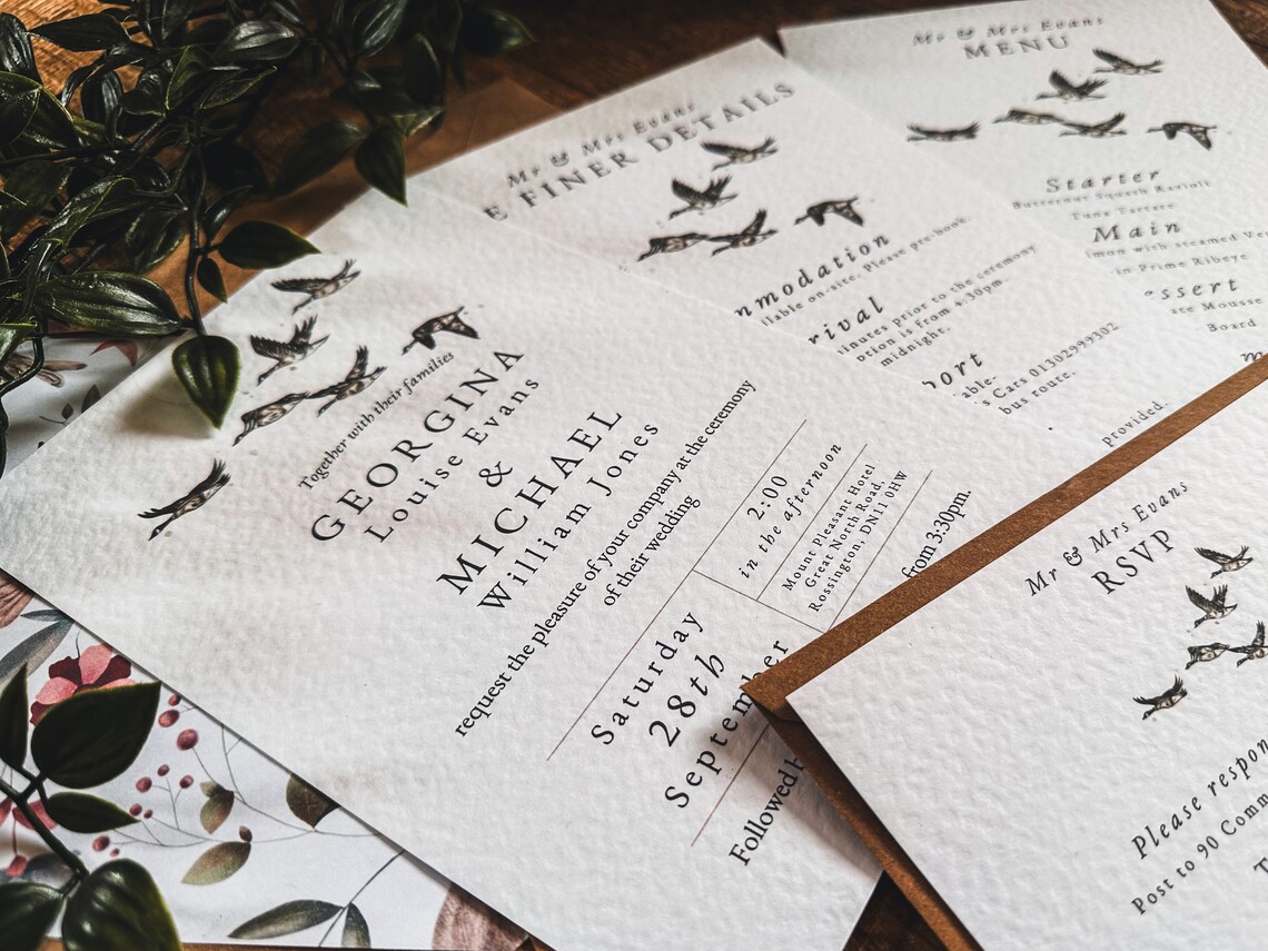 SAMPLE ONLY* Canada Geese Wedding Stationery, Invitation, Save the Date ...