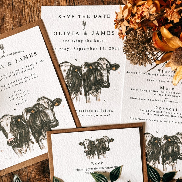 Cow Wedding Invitation - Etsy