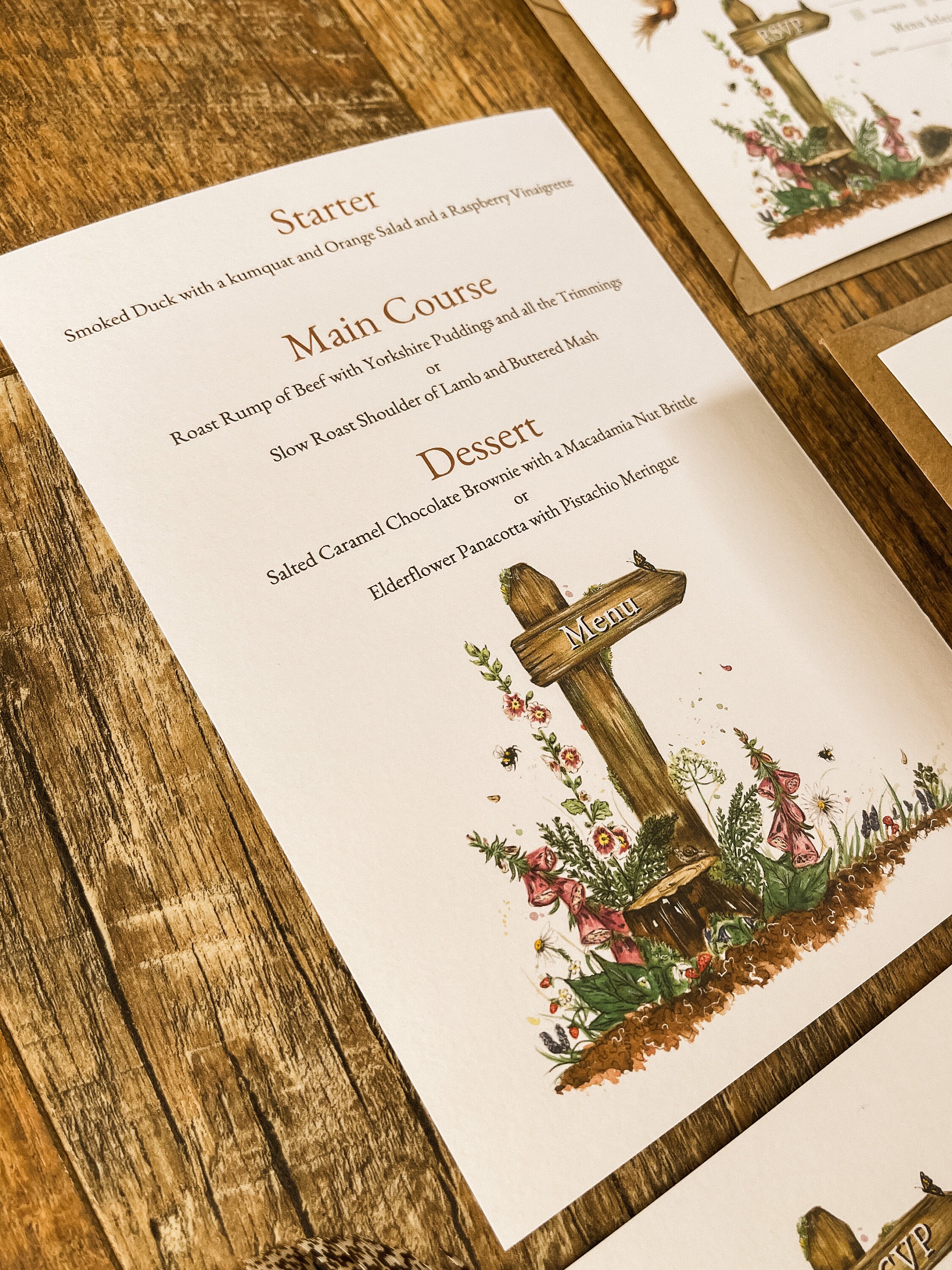 SAMPLE ONLY* Woodland Signpost Wedding Stationery, Invitation, Save the ...