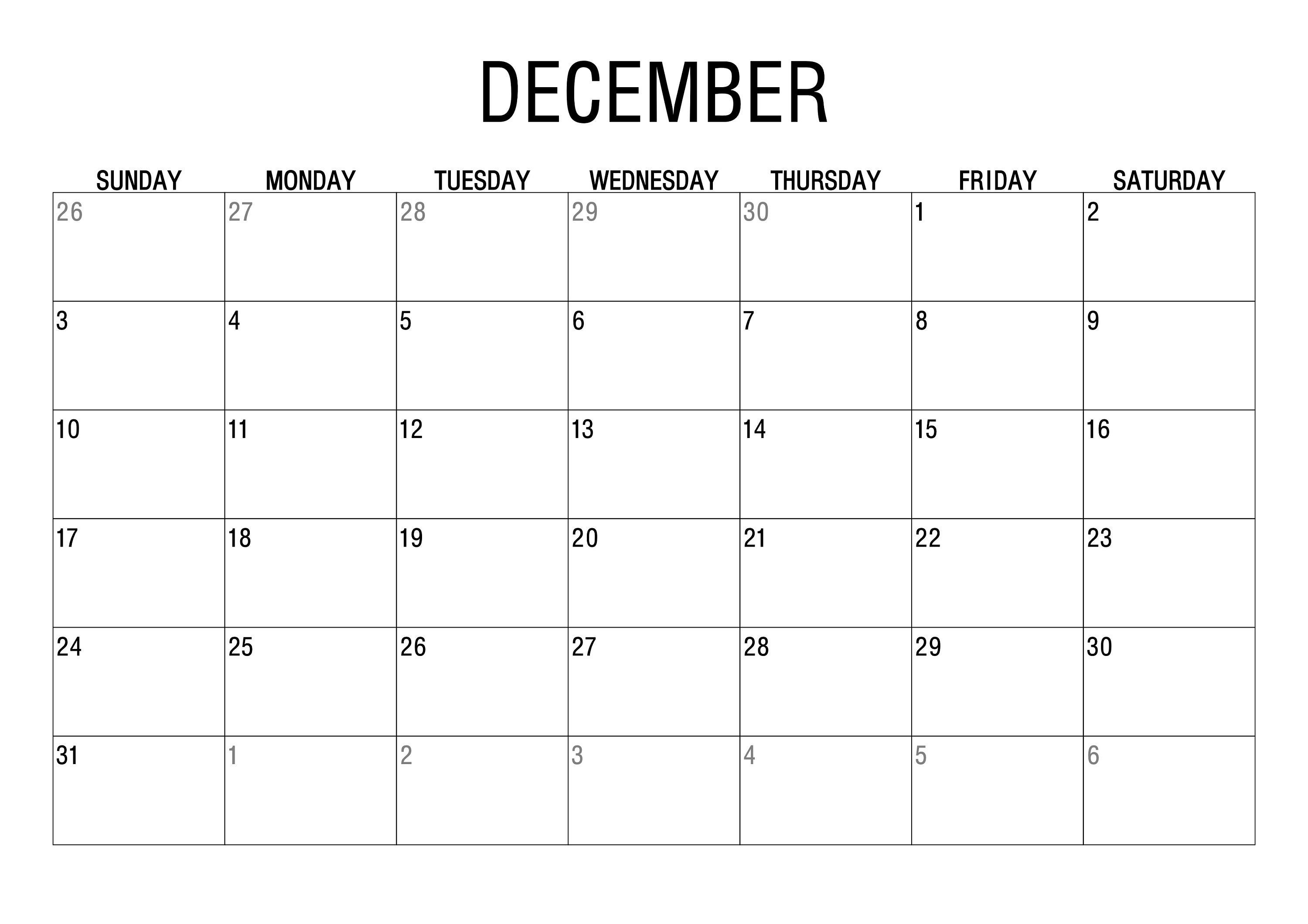 12 Month - 2023 Basic Printable Calendar Minimalist PDF - Etsy