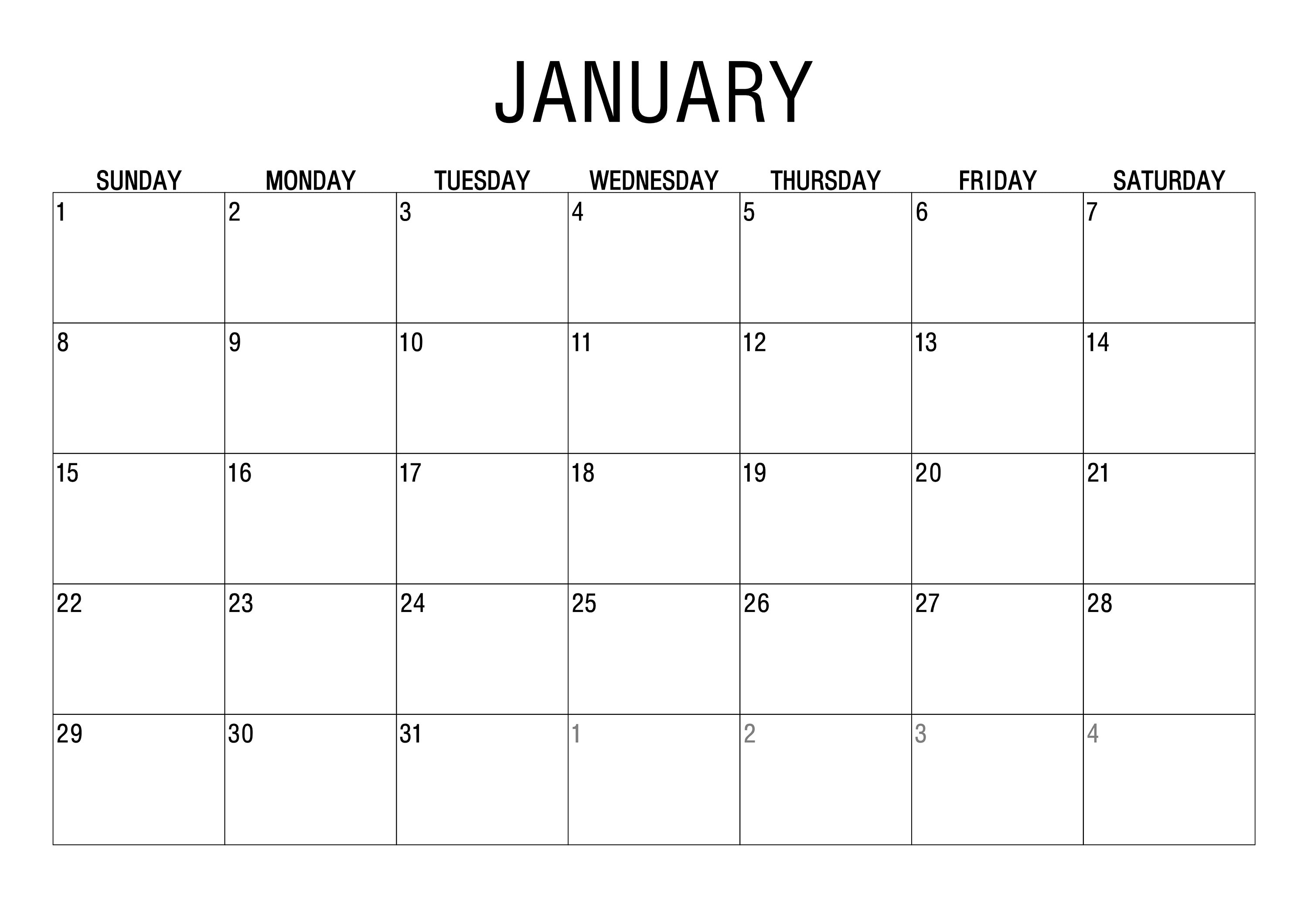 12 Month - 2023 Basic Printable Calendar Minimalist PDF - Etsy