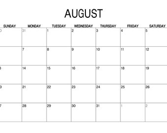 12 Month 2023 Basic Printable Calendar Minimalist PDF - Etsy