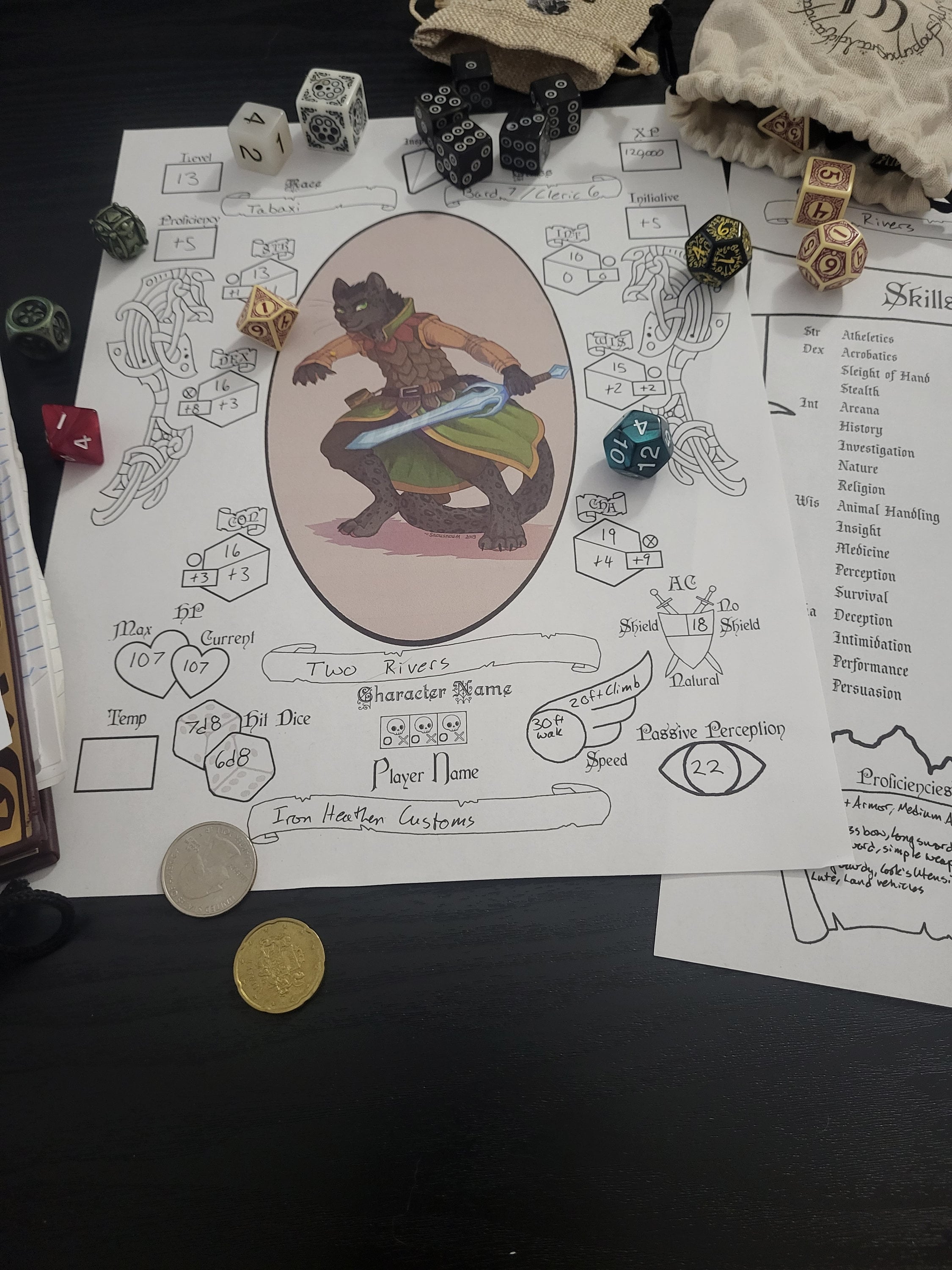 Custom D&D Character Sheet, Equipment Pages With Equipment Slots ...