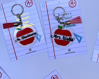 Keychain, TEACHER 2" Acrylic Personalized, Teacher Gift, Custom Teacher ...