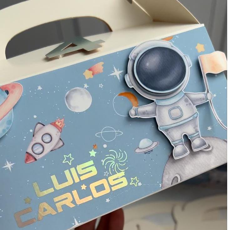 Astronaut Party Favor Box, Space Party Box for Birthday, Space Birthday ...
