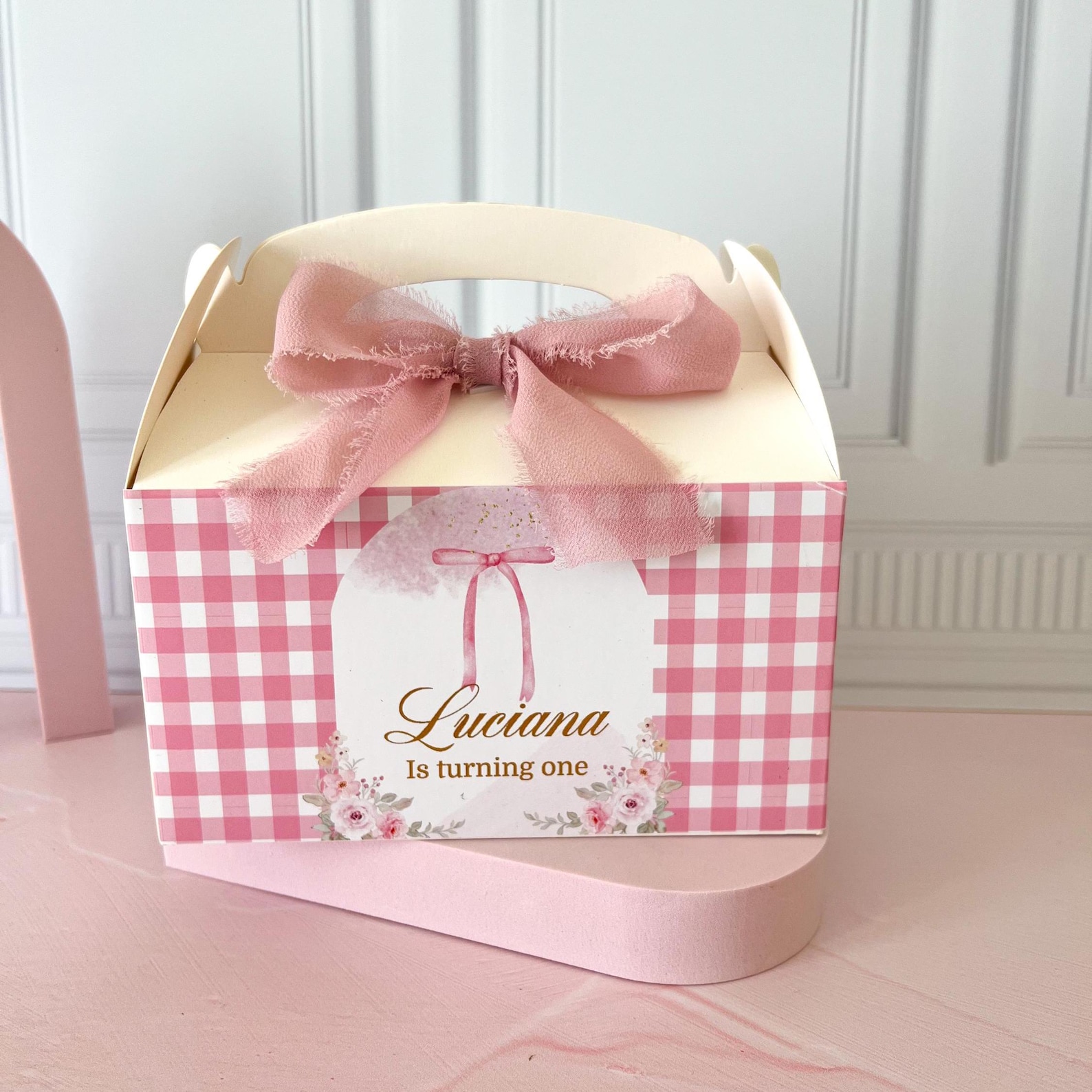 Pink Bow Gable Box: Personalized Birthday Party Favor - Etsy