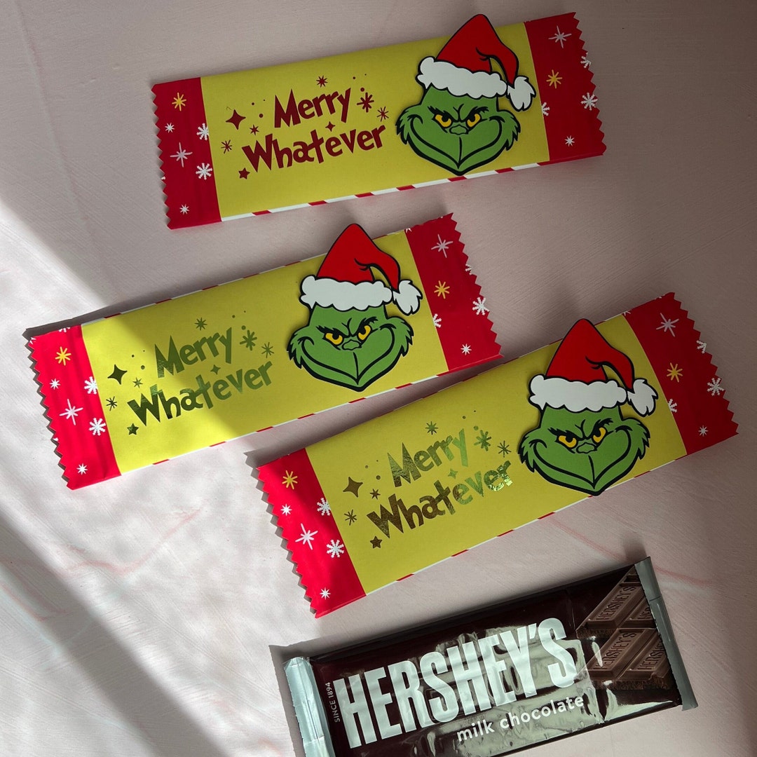 Grinch Chocolate Wrapper, Chocolate Gift, Christmas Candy Bar Wrapper ...
