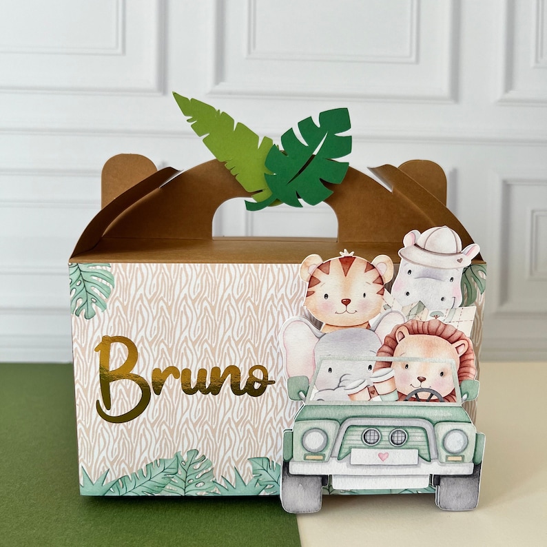 Safari Gable Box, Wild Safari Gift Box, Safari Box for Candy, Jungle ...
