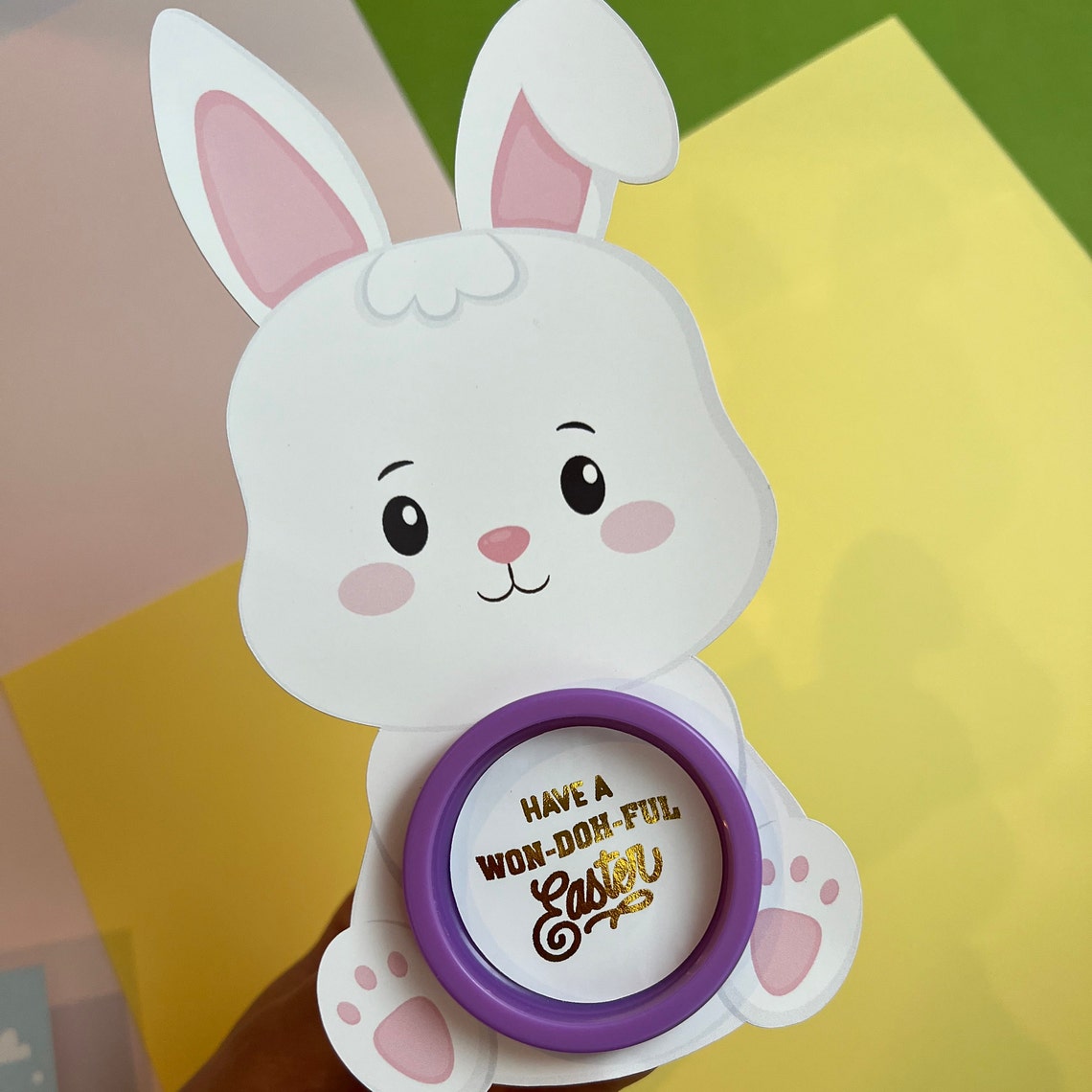 Easter Bunny Play Doh, Printed Easter Bunny Ears Play Doh Holder, Play ...