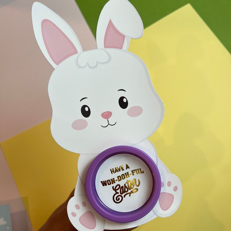 Easter Bunny Play Doh, Printed Easter Bunny Ears Play Doh Holder, Play ...