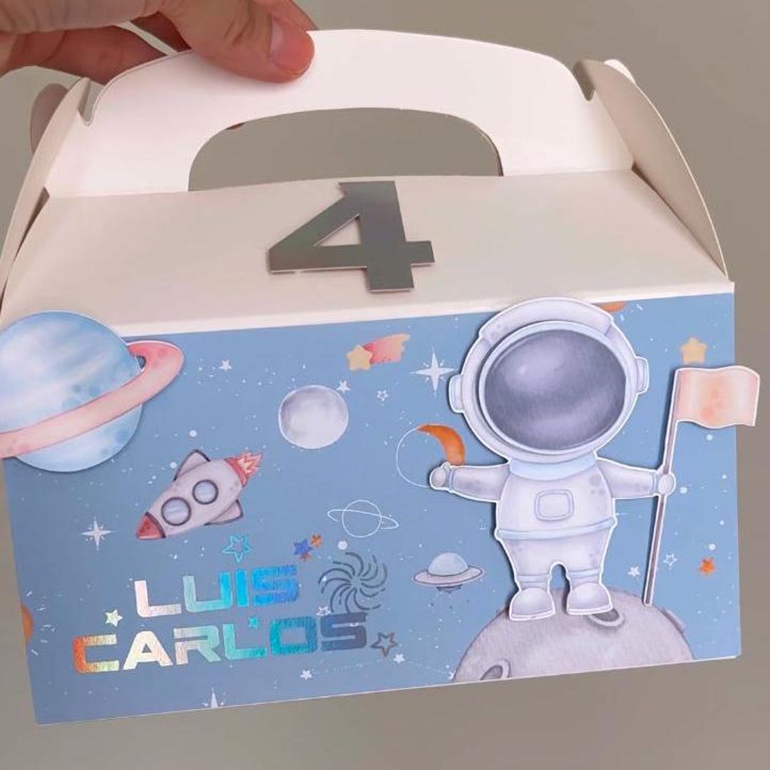 Astronaut Party Favor Box, Space Party Box for Birthday, Space Birthday Theme, Astronaut Box for ...