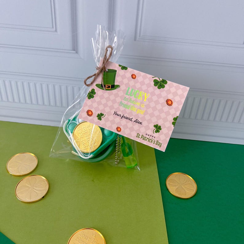 St Patricks Day Favor Bag, Lucky Kids Goodie Bag, Classroom Treats Gift ...