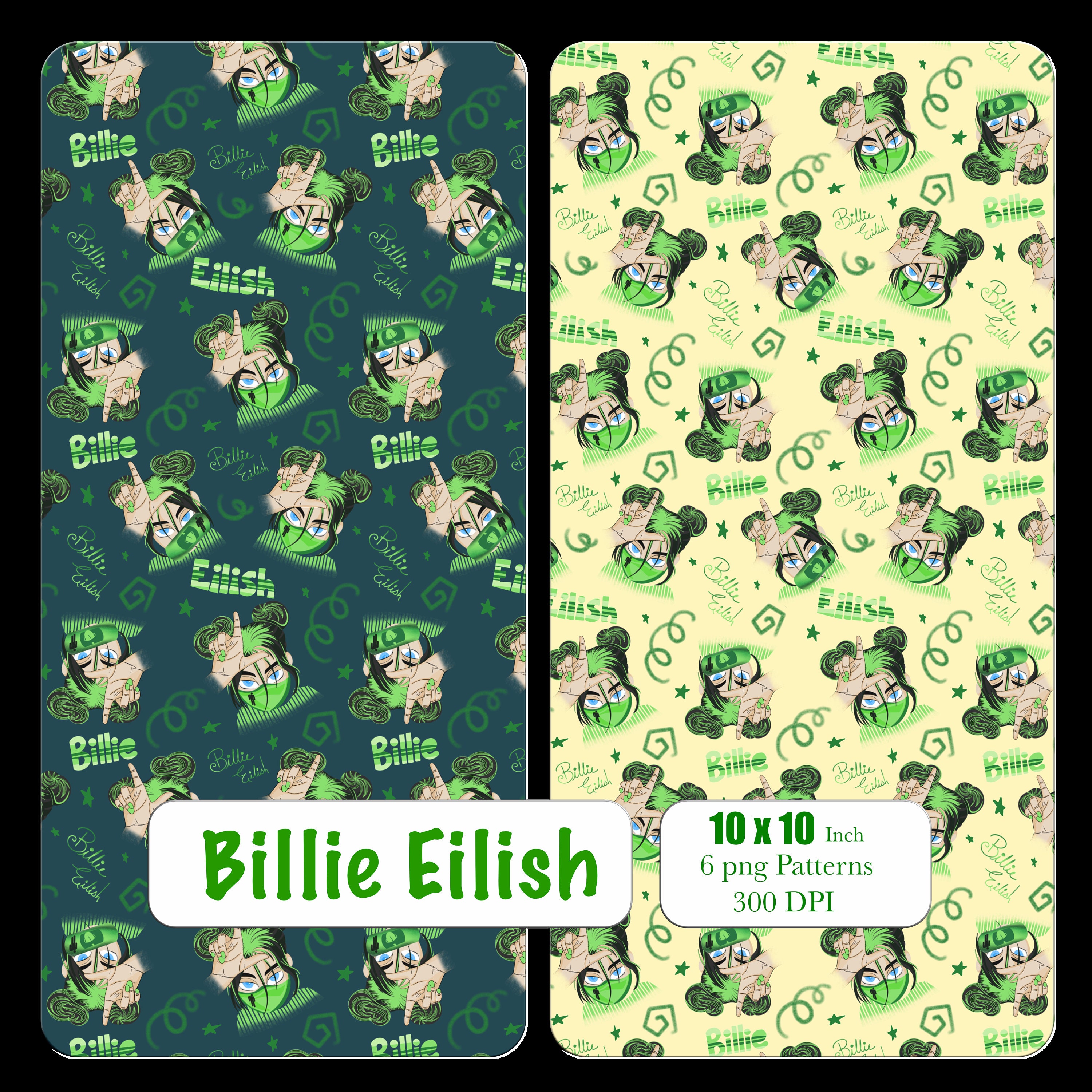 Billie Eilish Digital Seamless Pattern Wallpaper Print - Etsy